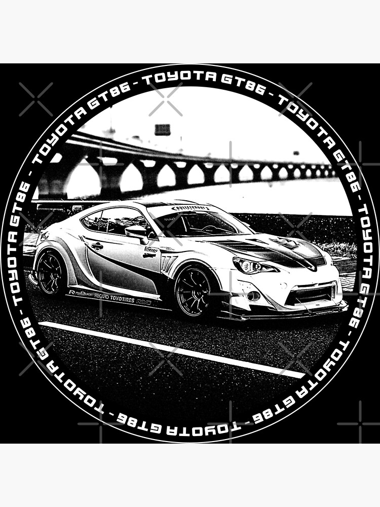 "TOYOTA GT86 Black 'N White 4 (Black Version)" Poster for Sale by ...