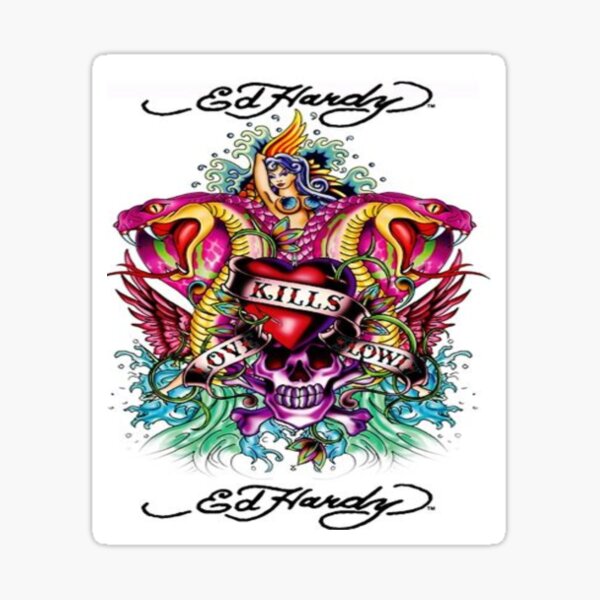 "Girl Lip Tattoo ed hardy" Sticker by mzusa | Redbubble