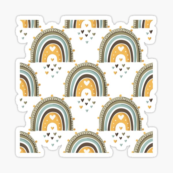 "Boho Rainbow Arc Pattern Digital Print" Sticker by DorisNgoma | Redbubble