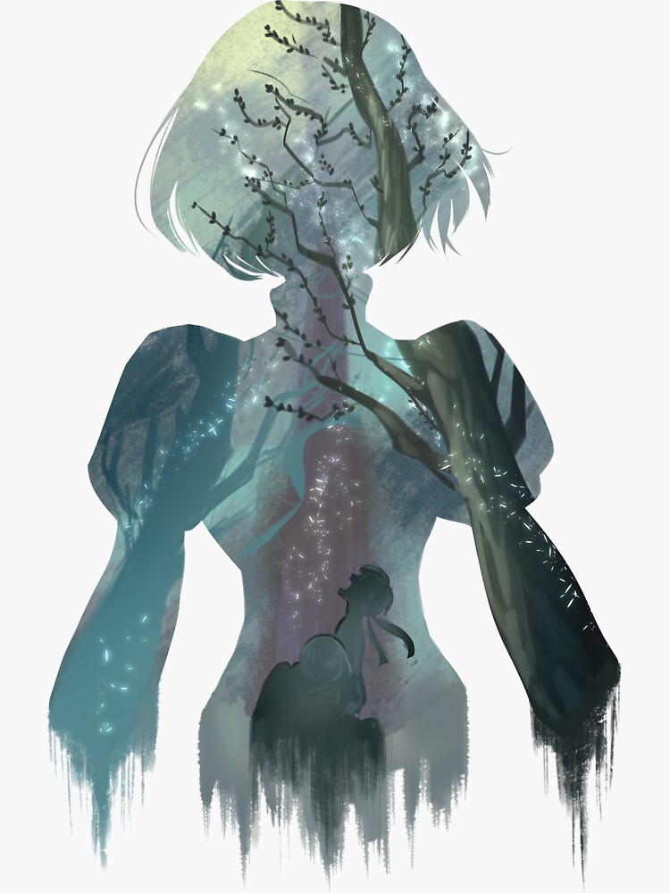 "2B & 9S" Sticker by DarkMaigo | Redbubble