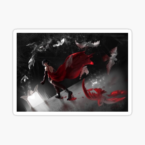 "Woman with Red Dress " Sticker by DarkMaigo | Redbubble