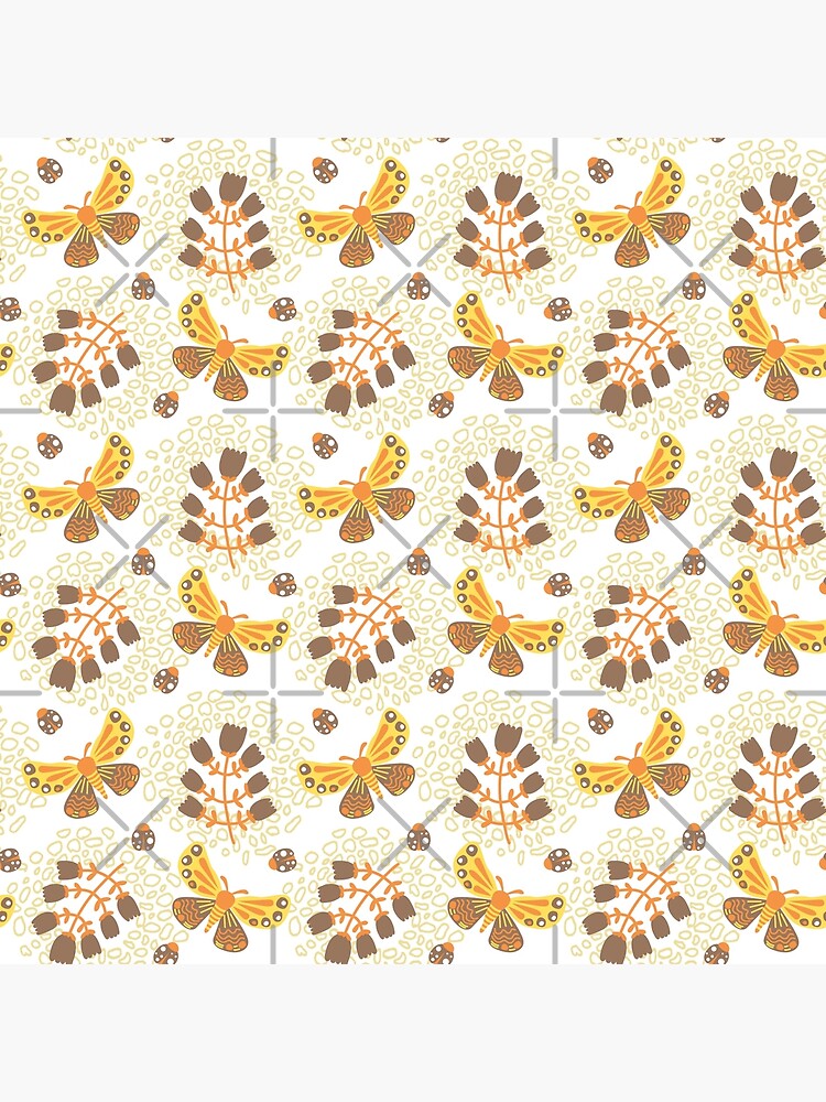 Póster «Mariposas amarillas y naranjas con patrón de flores» de Trinket ...