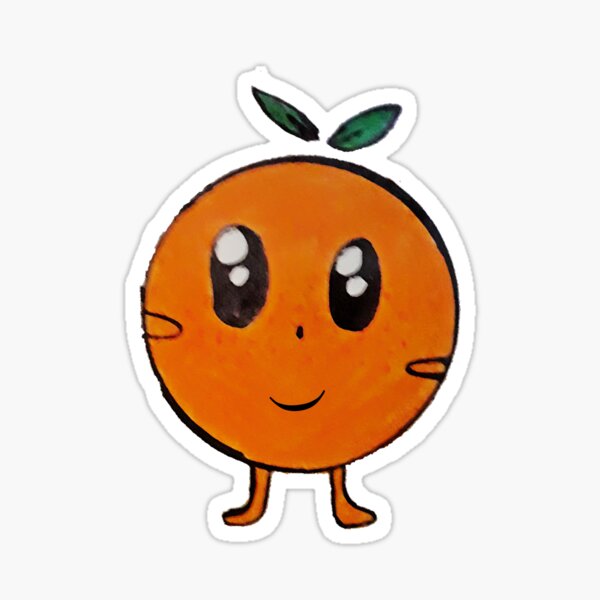 "Cute orange fruit face, fruits lovers." Sticker by Simple-Artwork ...