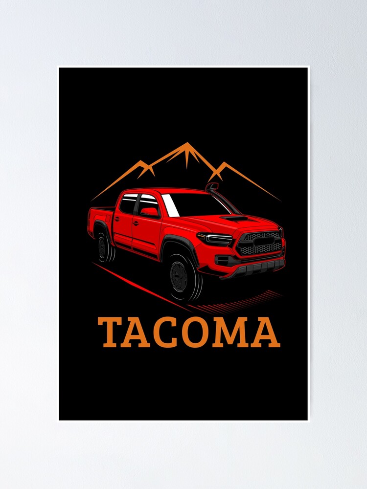 "Red Toyota Tacoma cool vintage" Poster for Sale by Hans-Studio | Redbubble
