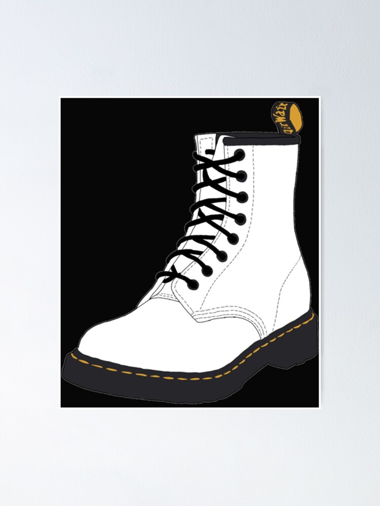 "White Doc Martens Illustration " Poster for Sale by HappyStashByTsh ...