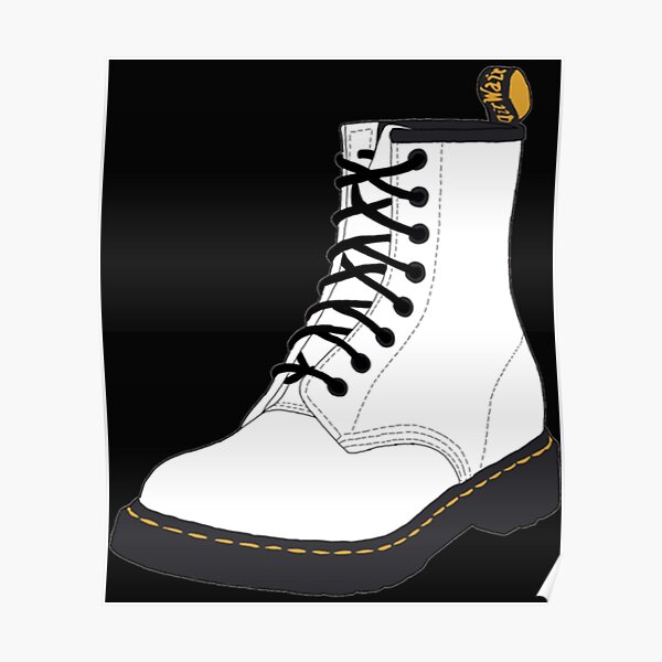 "White Doc Martens Illustration " Poster for Sale by HappyStashByTsh ...