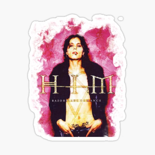 "Him Band Tee Razorblade Romance cover Heartagram Him Logo" Sticker by ...