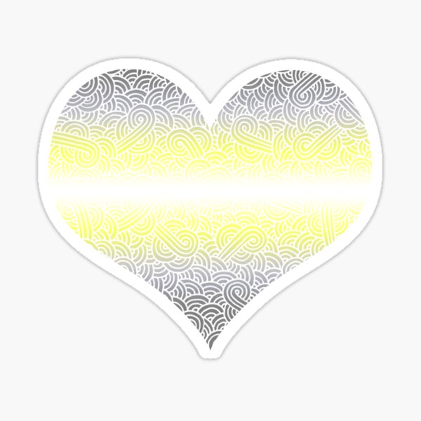 Ombré Demigender Colours And White Swirls Doodles Sticker By