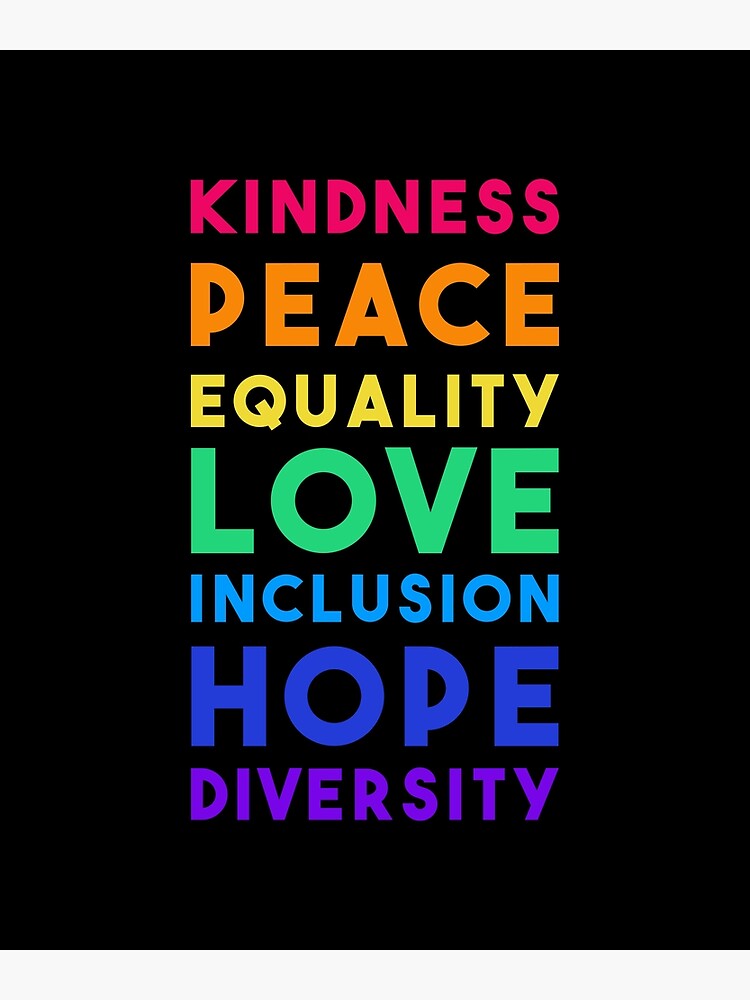 Póster «Paz Amor Inclusión Igualdad Diversidad Derechos humanos» de ...