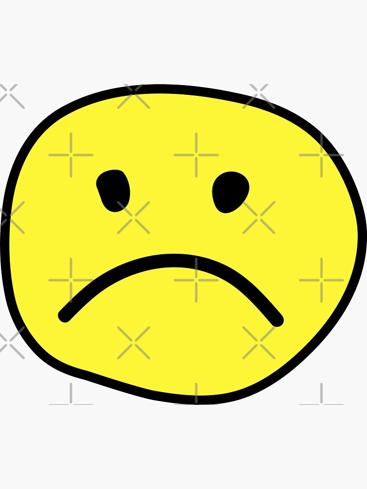 "yellow sad face" Sticker by bashar-alhallak | Redbubble