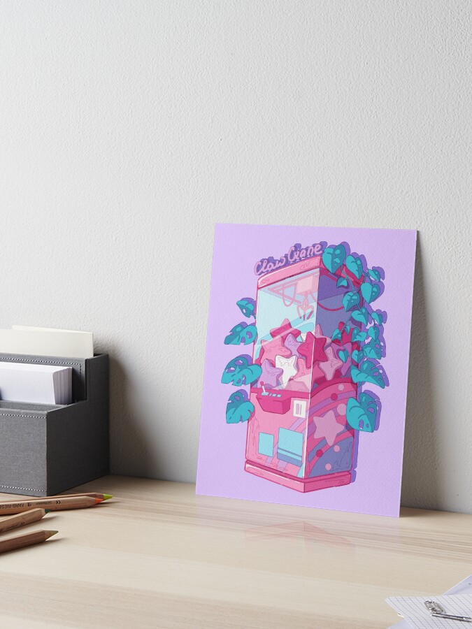 "The kawaii claw machine with purple background" Art Board Print for ...