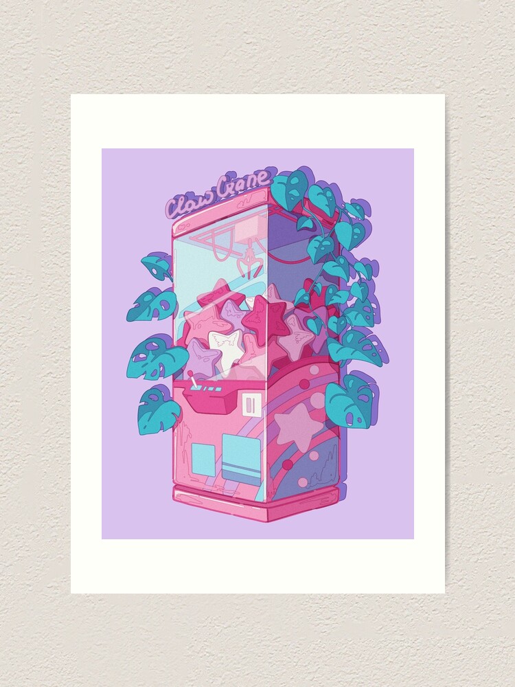 "The kawaii claw machine with purple background" Art Print for Sale by ...