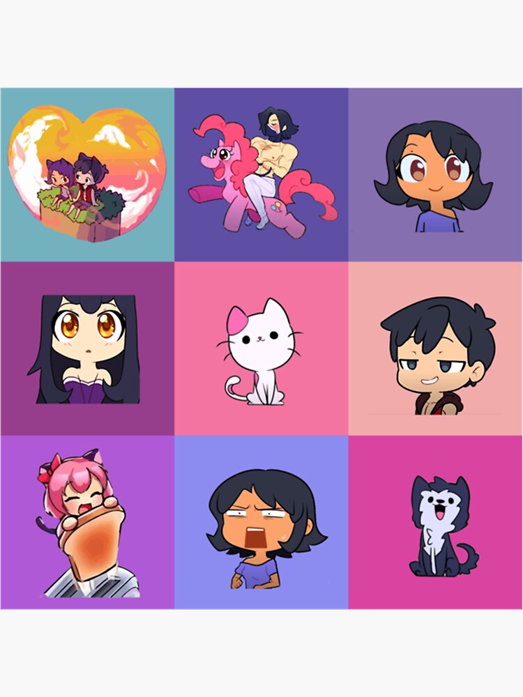 "Aphmau Collection Mosaik Aaron, Zane, Kawaii chan " Sticker for Sale ...