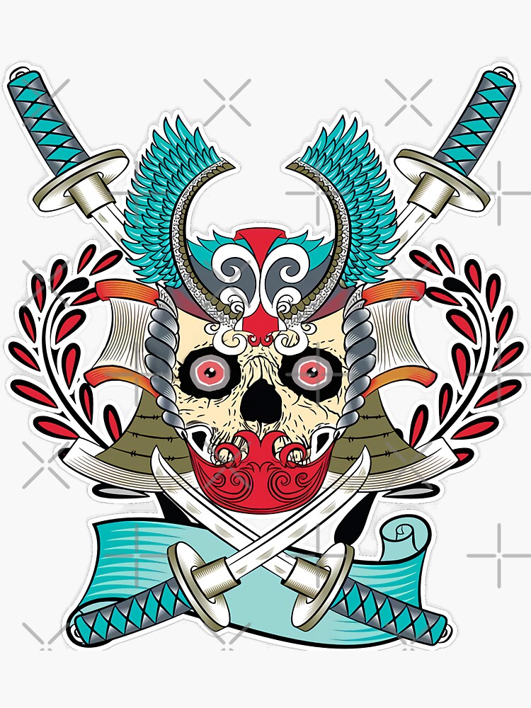 "japanese samurai oni mask" Sticker for Sale by bisly | Redbubble