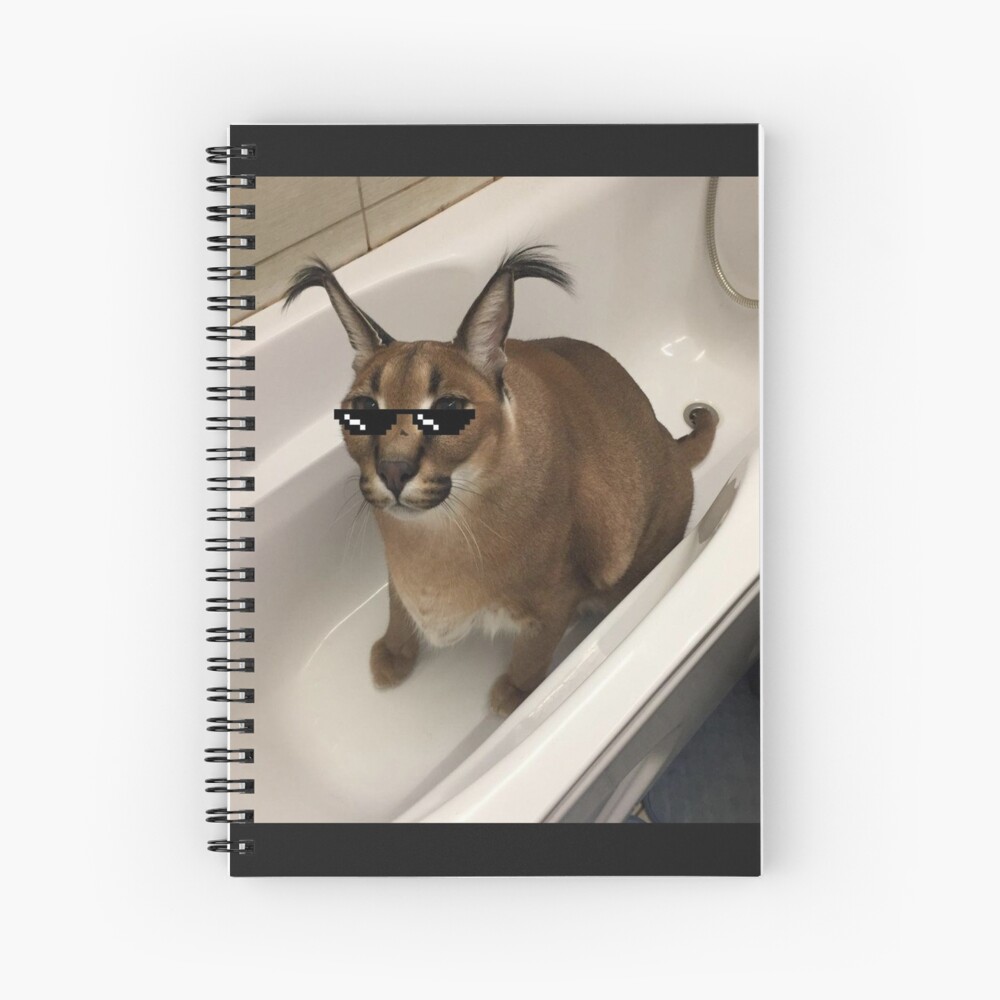 "Big Floppa in a Bathtub meme" Spiral Notebook for Sale by momdadcats ...