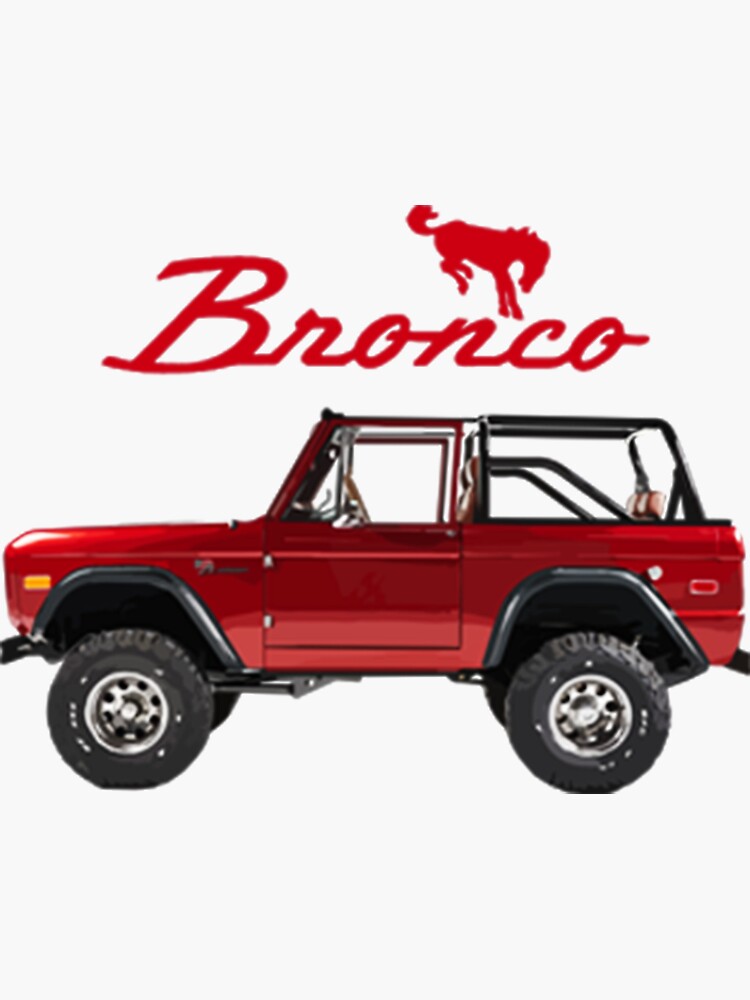 "Vintage Bronco Red" Sticker for Sale by MonaStoreS | Redbubble