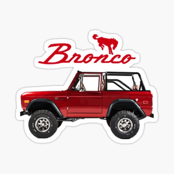 "Vintage Bronco Red" Sticker for Sale by MonaStoreS | Redbubble