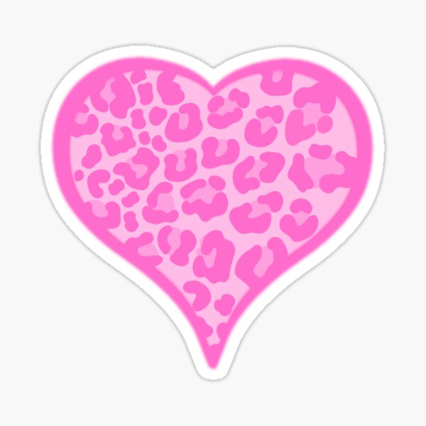 "Pink cheetah heart" Sticker by blueberrycafe | Redbubble