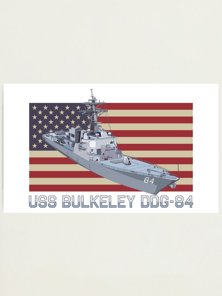 "USS Bulkeley DDG-84 Destroyer Ship Diagram USA American Flag Gift ...