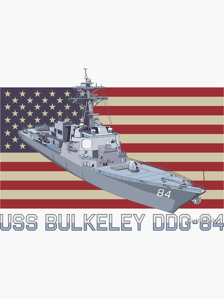"USS Bulkeley DDG-84 Destroyer Ship Diagram USA American Flag Gift ...
