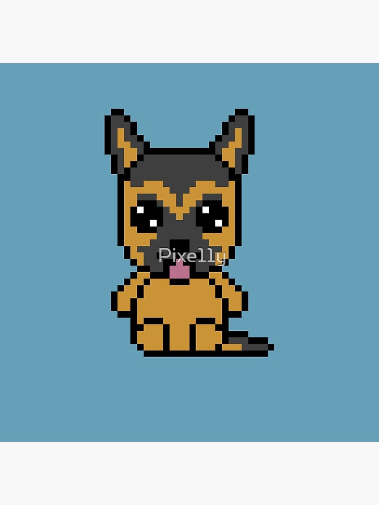 "Cute German Shepherd (Chibi Pixel Animal Character)" Art Print for ...