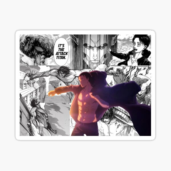 "Attack on Titan Eren Yeager " Sticker by laptopmanjj | Redbubble