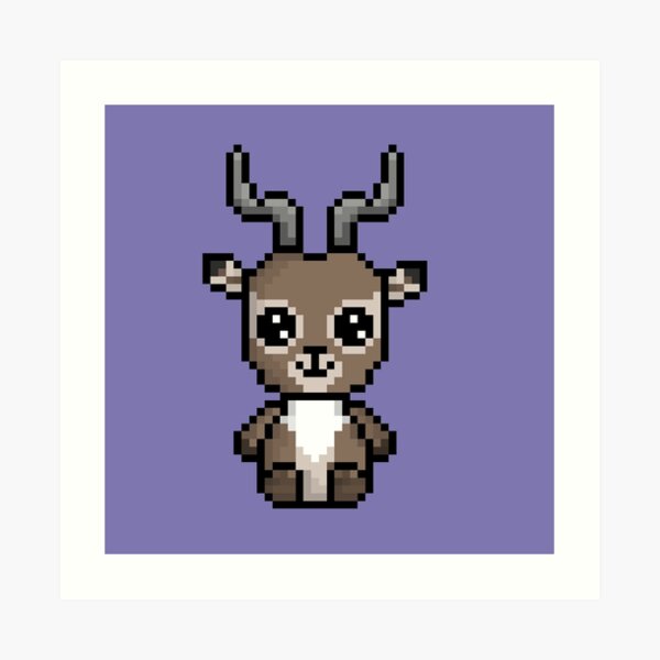 "Cute Antelope (Chibi Pixel Animal Character)" Art Print for Sale by ...