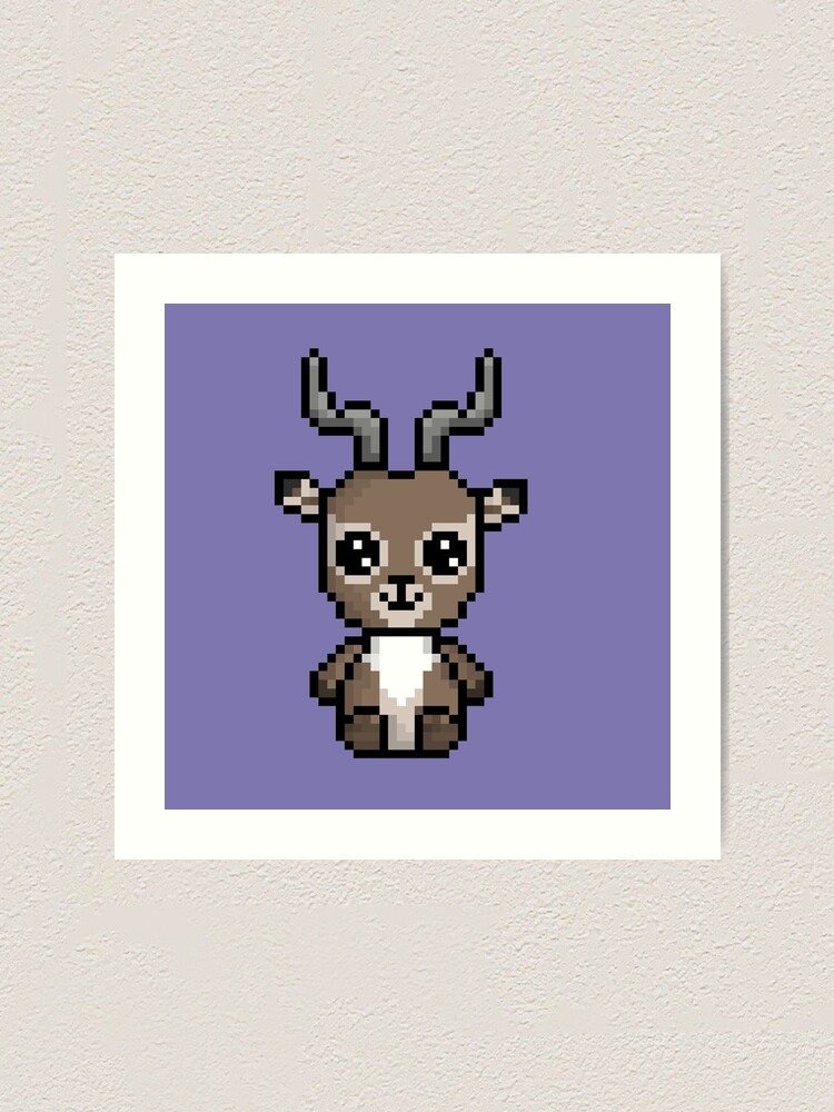 "Cute Antelope (Chibi Pixel Animal Character)" Art Print for Sale by ...