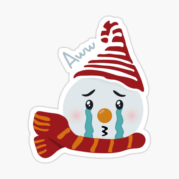 "Aww Snowman (crying kissing feeling touched blushing face)" Sticker ...