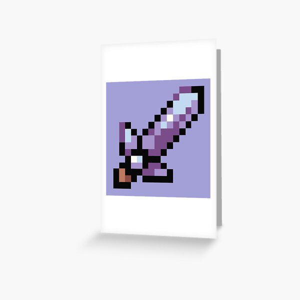 "Purple/Netherite Sword Pixel Art" Greeting Card for Sale by Ajanyy ...