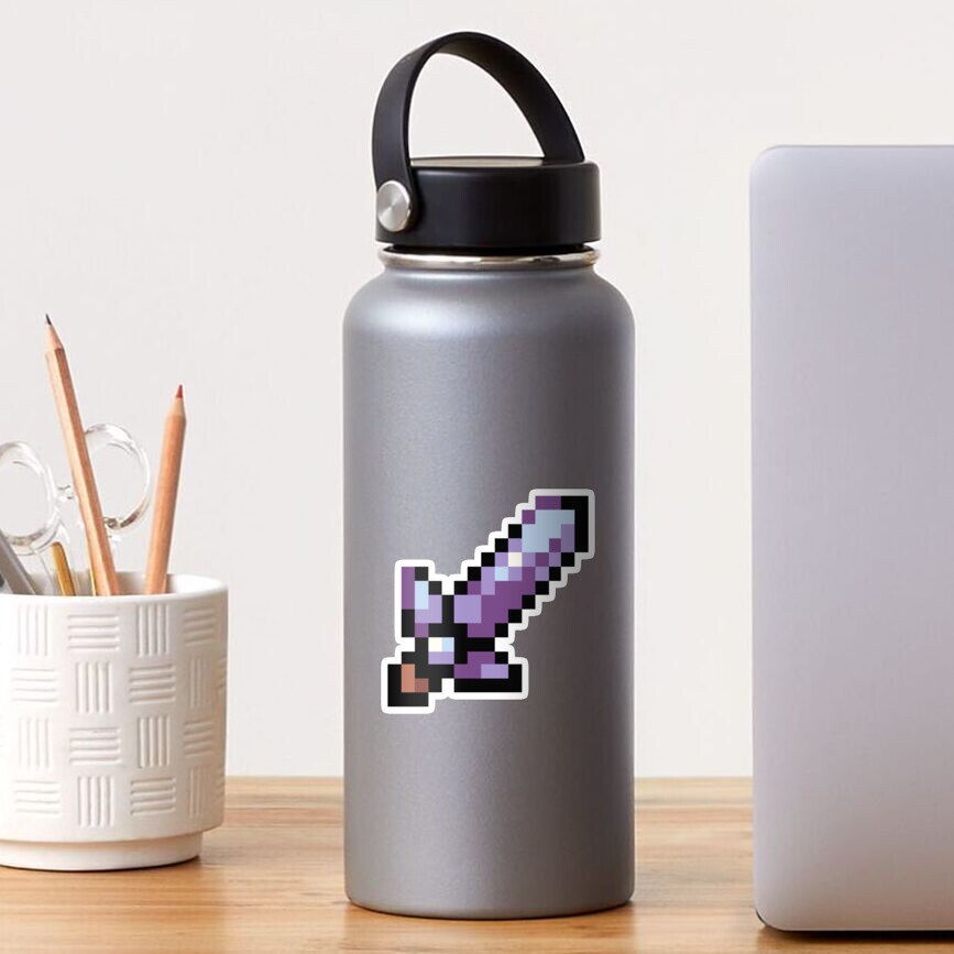 "Purple/Netherite Sword Pixel Art" Sticker for Sale by Ajanyy | Redbubble