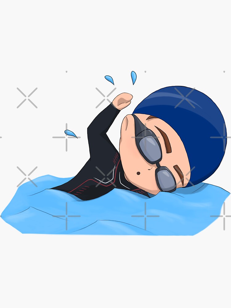 "Chibi Swimming" Sticker for Sale by alfiya400 | Redbubble