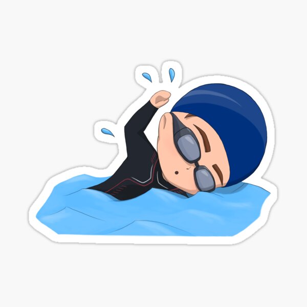 "Chibi Swimming" Sticker for Sale by alfiya400 | Redbubble