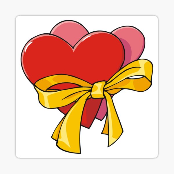 "Hearts with Yellow Ribbon" Sticker by LaurieSJohnson | Redbubble
