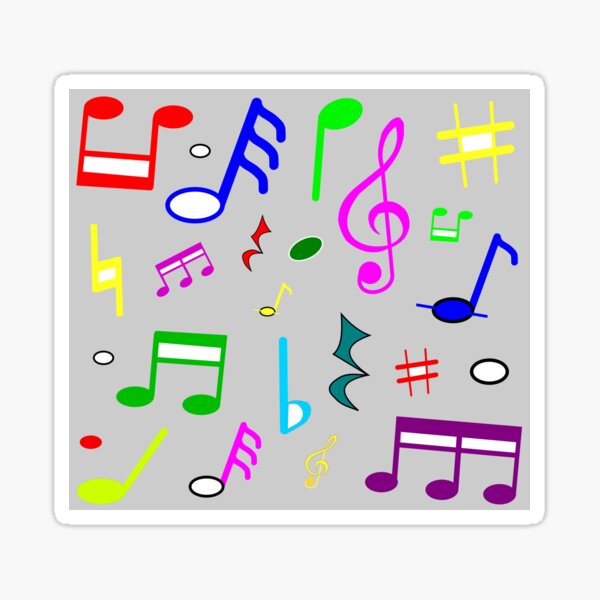 "Multi-Color Music Symbols Design against a Light Grey Background ...