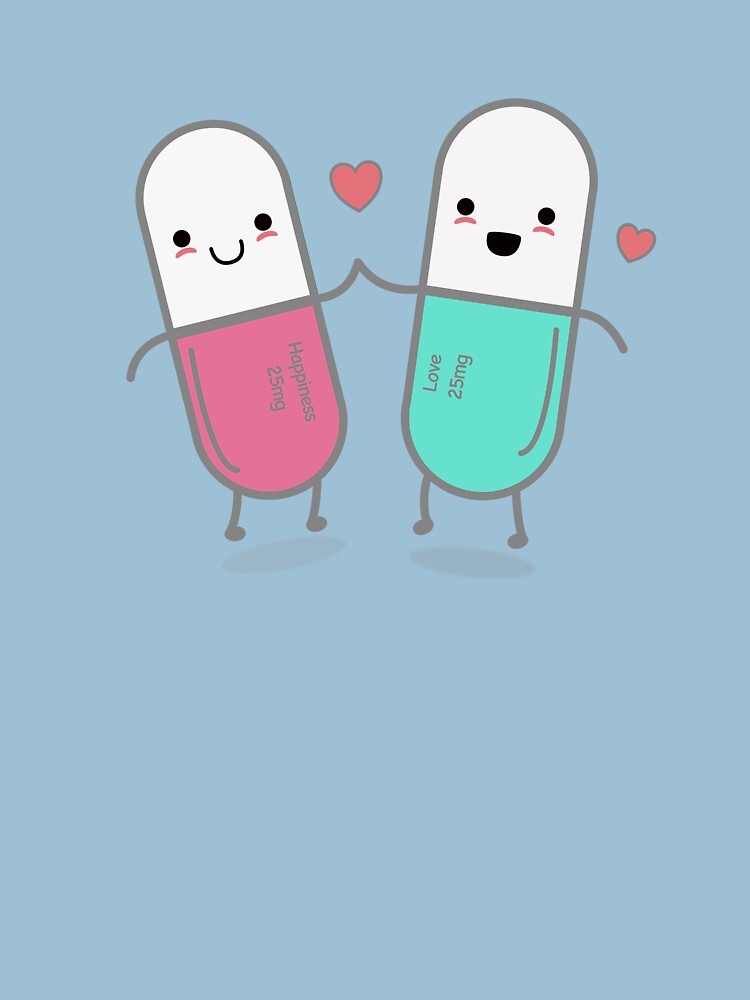 "Funny Happy Pills " T-shirt for Sale by happinessinatee | Redbubble ...