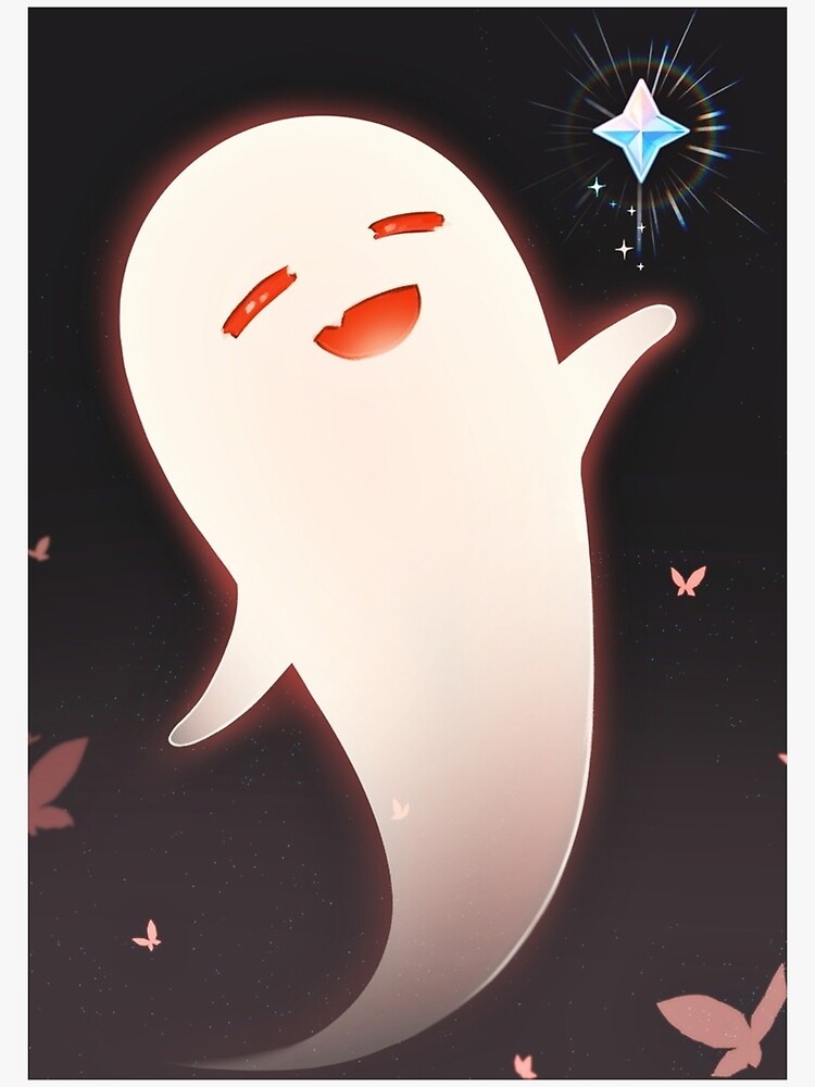 Lámina fotográfica «Happy Cute Ghost Hu Tao Genshin Impact Pyro ...