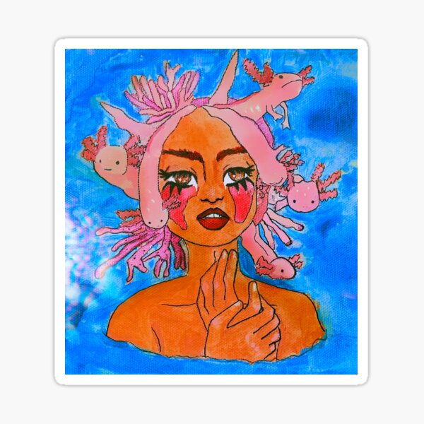 "Axolotl Medusa" Sticker by LTAI | Redbubble