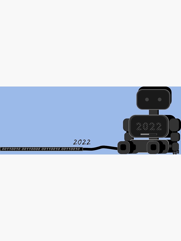 "Grey 2022 In Binary Code Cute Robot. Programmer " Poster by ...