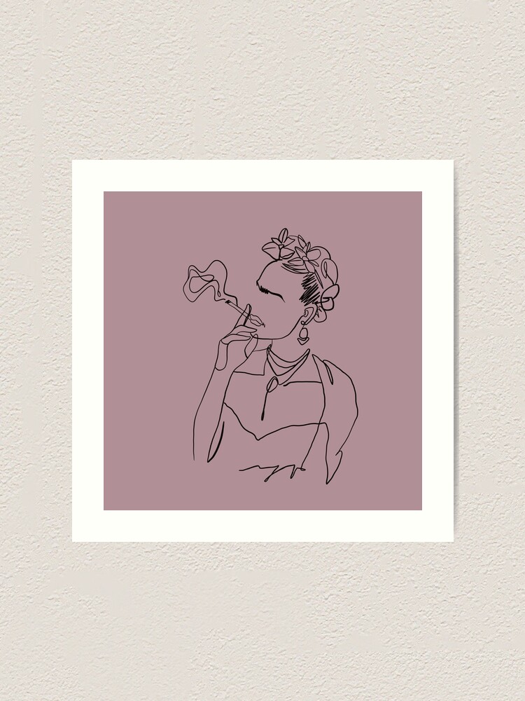 "Frida kahlo smoking cigarette" Art Print for Sale by Zainabbhat ...