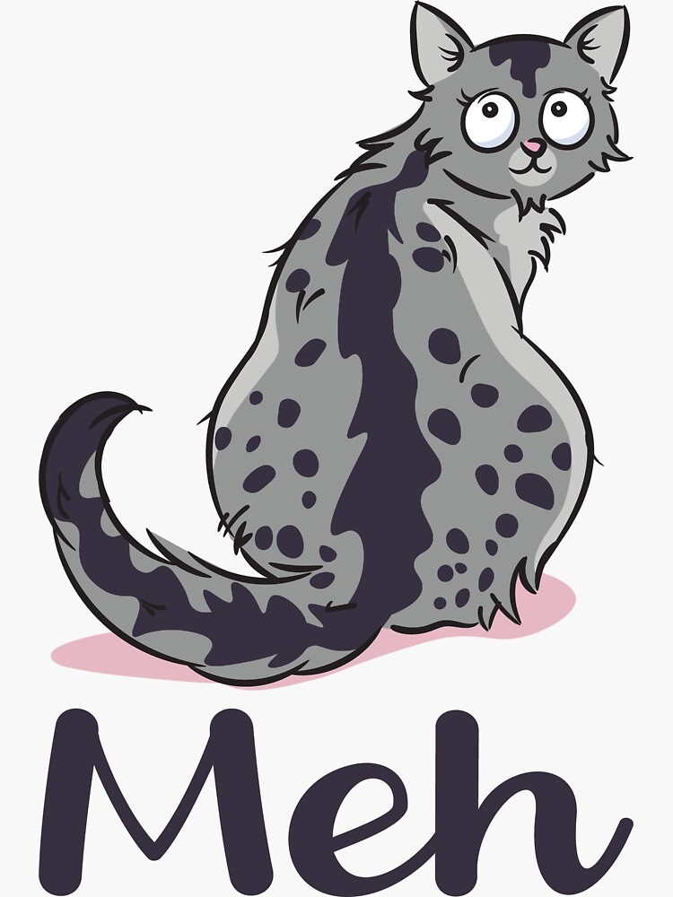 "Cat, Meh" Sticker by cooldzan1 | Redbubble