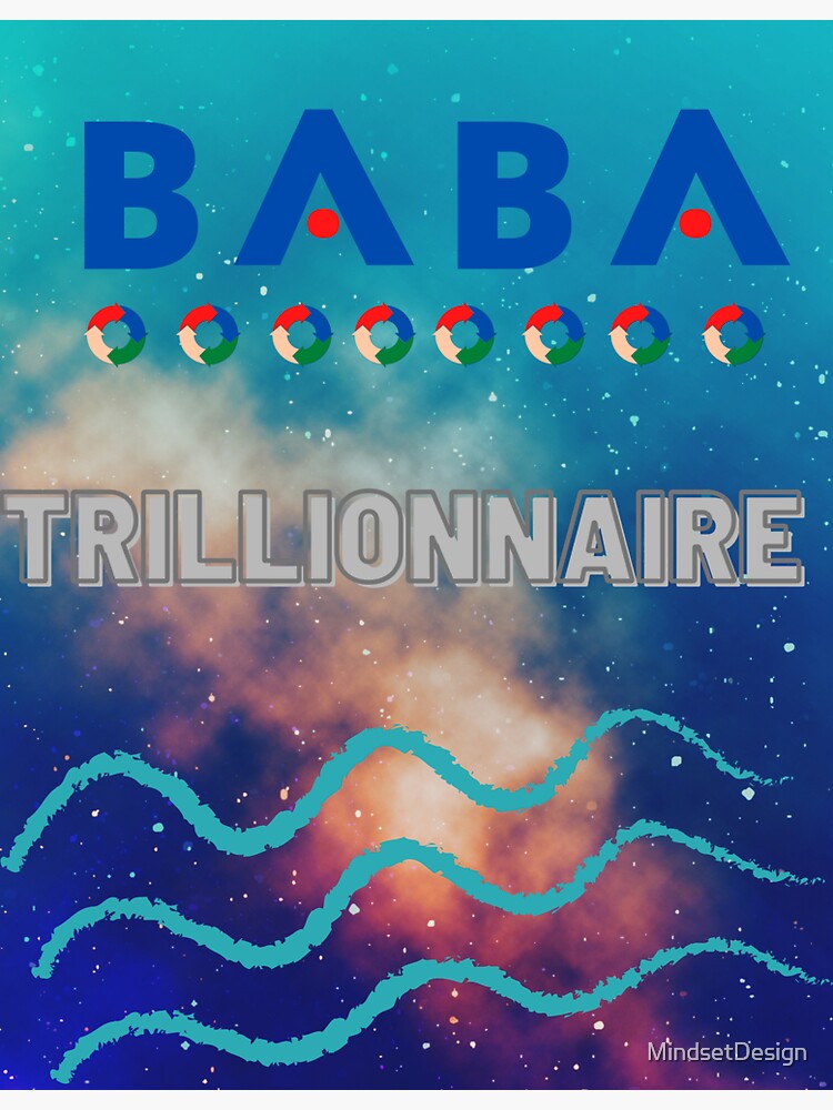 "baba trillionnaire" Sticker for Sale by MindsetDesign | Redbubble