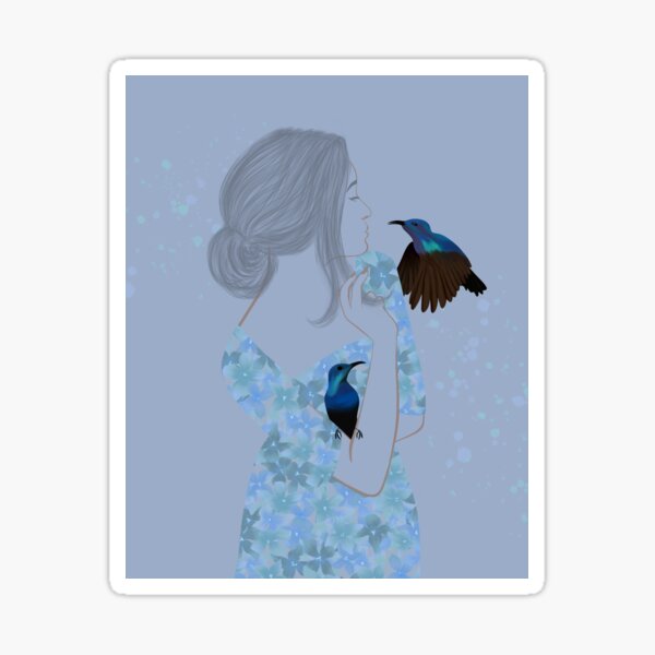 "Sunbird Kiss" Sticker by urvashi-m | Redbubble