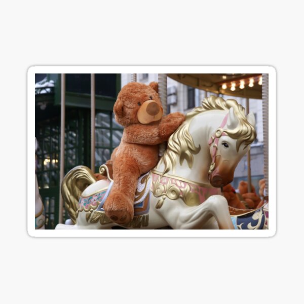 "Carousel with Teddy Bear " Sticker for Sale by SVZOLOTAREVA | Redbubble