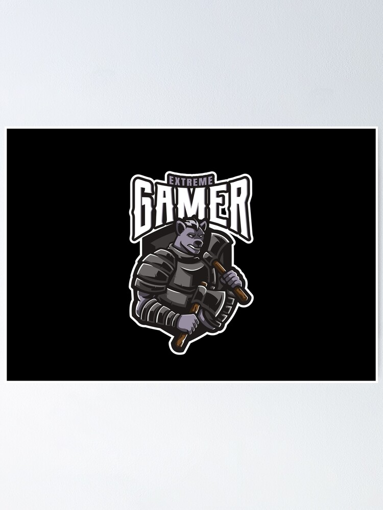 "Extreme Gamer with Armored Humanoid Creature" Poster by PRIVARSHU ...