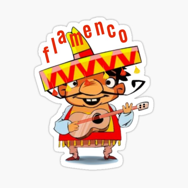 "Flamenco Guitar" Sticker for Sale by DerickQuince | Redbubble