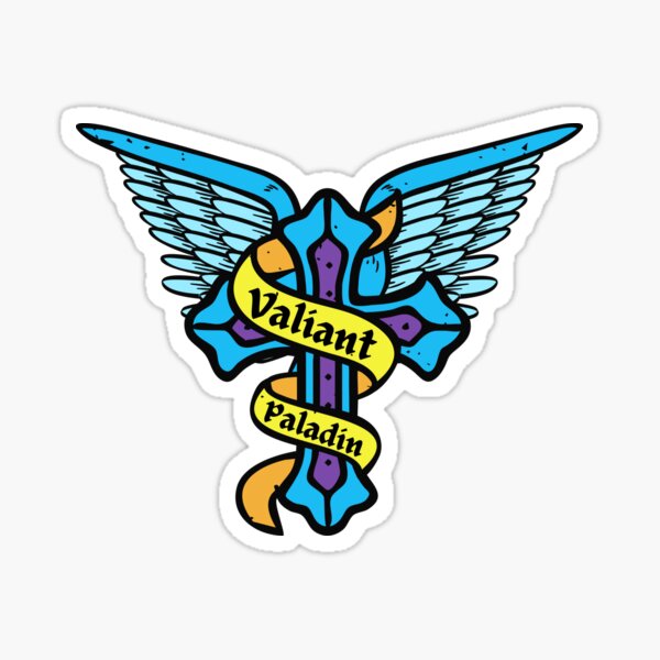 "Valiant Paladin Fantasy Roleplaying Tabletop Design" Sticker by ...