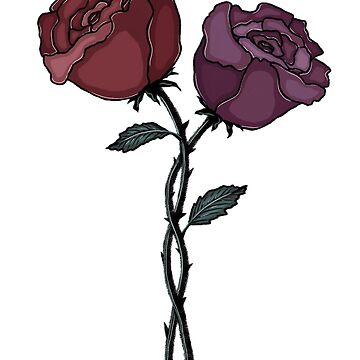"Two roses with twisted stems" Art Board Print for Sale by ...