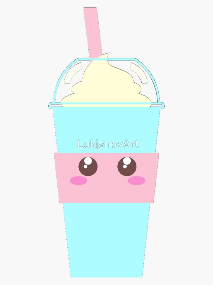 "Cute blue kawaii slushy - Japanese Drink " Sticker by LukjanovArt ...