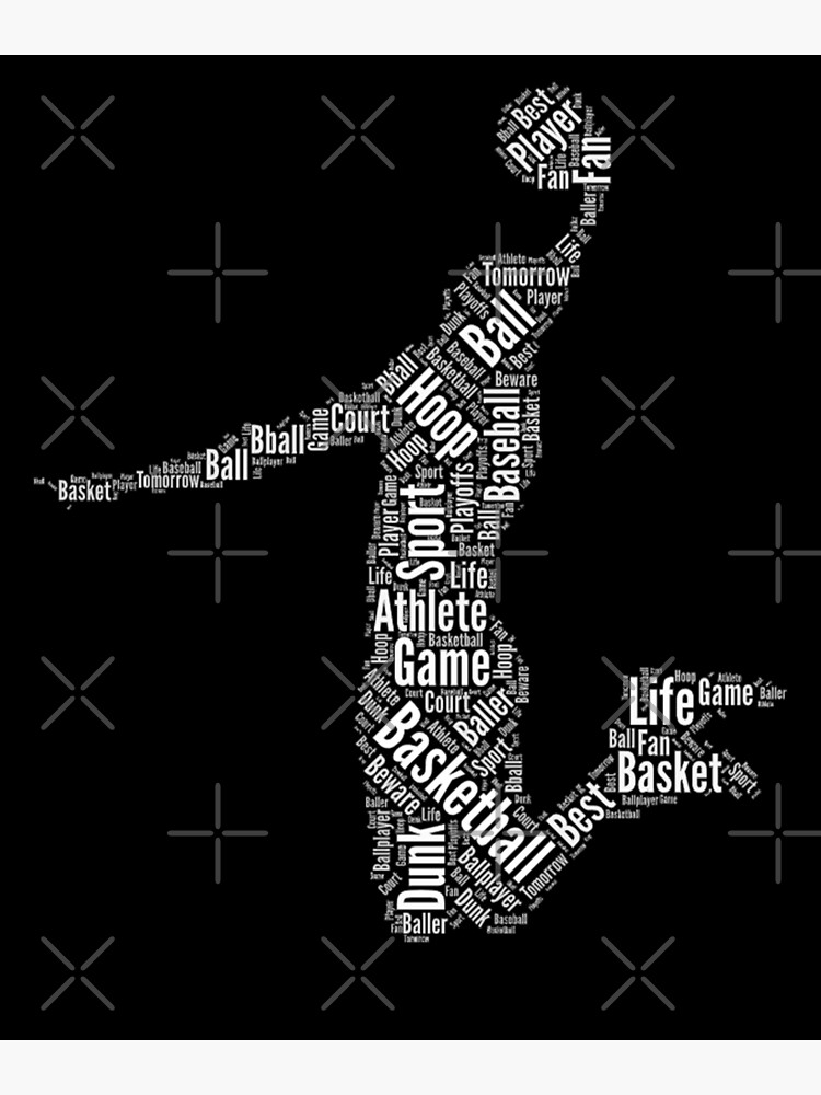 "Basketball Player Word Shape Boy White" Poster for Sale by Alien-Bee ...
